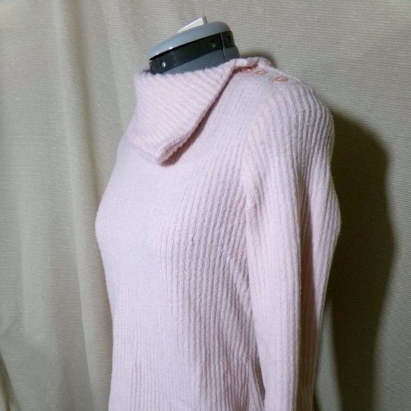 Hand Crafted | Sweaters | Fleece Ribbed Knit Sweater Top Xs Baby Pink ...